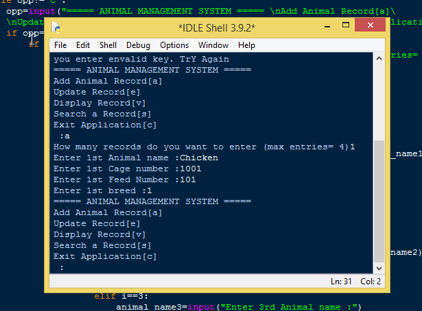 Animal Management System In Python Free Source Code Sourcecodester